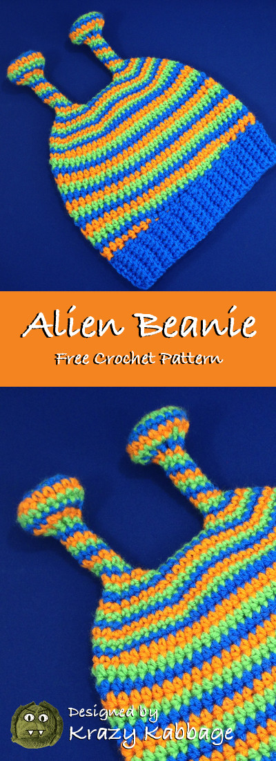Alien Rainbow Beanie Hat Free Crochet Pattern – Krazy Kabbage