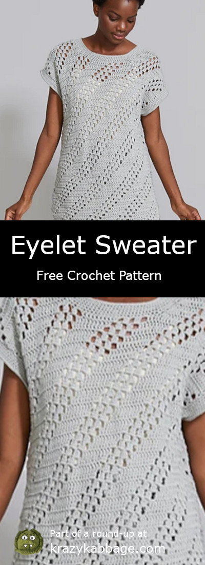 eyelet sweater free crochet pattern – Krazy Kabbage